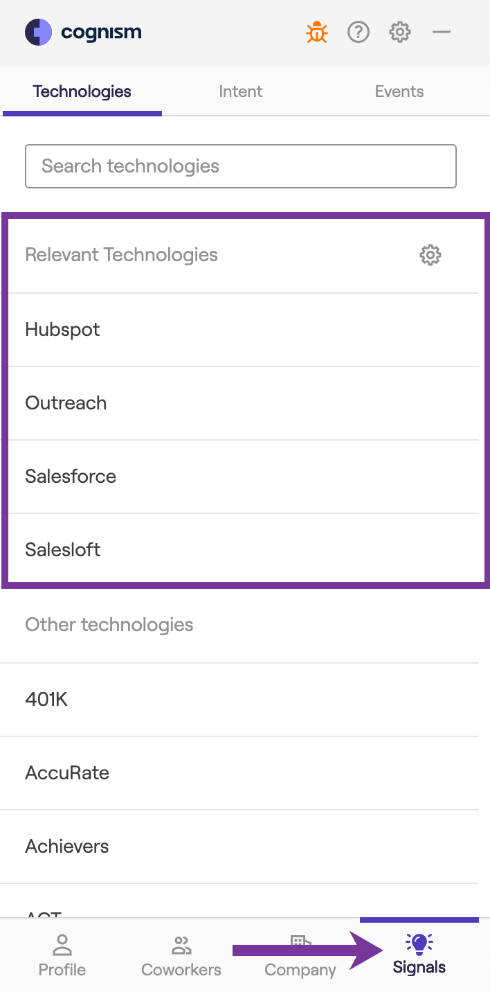 Using relevant technologies – Cognism